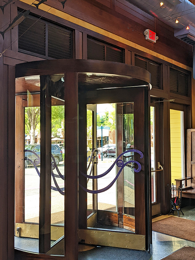The revolving door entrance: where ordinary Virginians enter and exit as satisfied seafood connoisseurs with slightly looser belts.