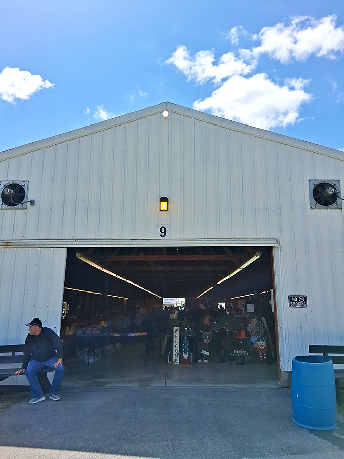 Building #9: where indoor vendors gather. This unassuming structure houses climate-controlled collections for the serious antique aficionado.