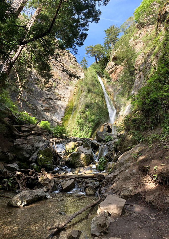 The payoff at the end of the trail: a 100-foot waterfall that's been perfecting its dramatic entrance since before humans invented the selfie.