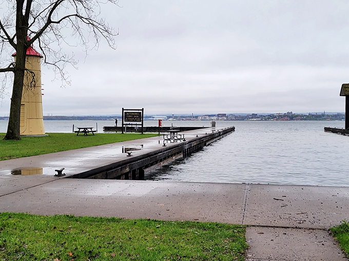 Erie's waterfront infrastructure connects visitors to both land and water, with the city skyline creating a perfect backdrop.