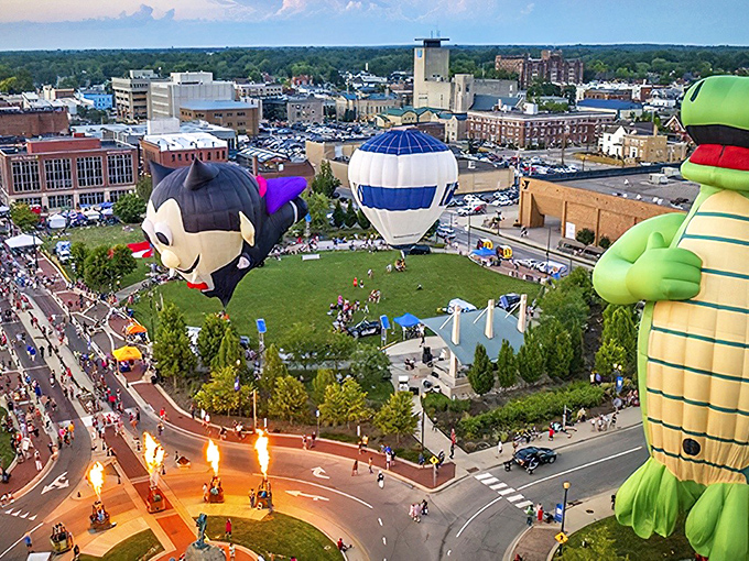 Muncie's hot air balloon festival transforms the downtown skyline into a floating art gallery. Those aren't just balloons&mdash;they're conversation pieces with propane.