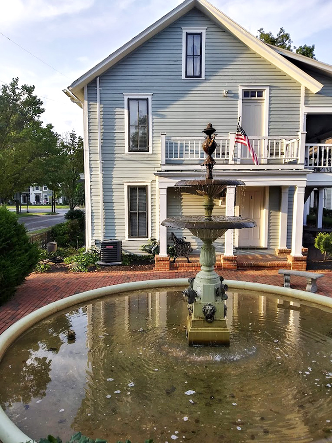 The courtyard fountain adds tranquil ambiance to grounds that have witnessed centuries of Ohio history unfold.