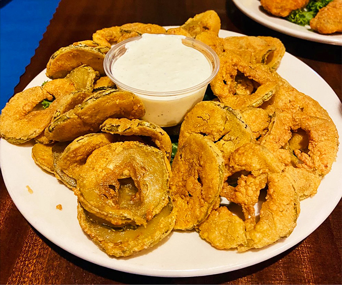 Fried pickles&mdash;where the humble cucumber achieves its final, glorious form after a baptism in hot oil and seasoned breading.