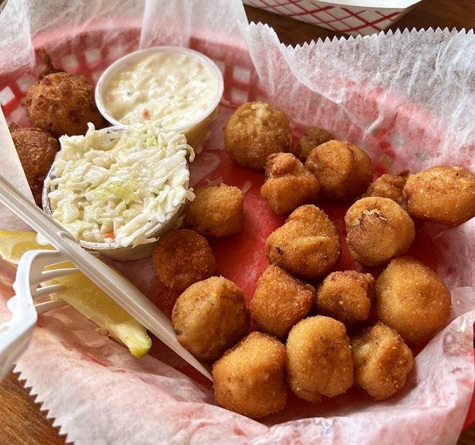 Golden nuggets of the sea, fried to perfection. Scallops so good they'll make you consider a permanent move to Flagler Beach.