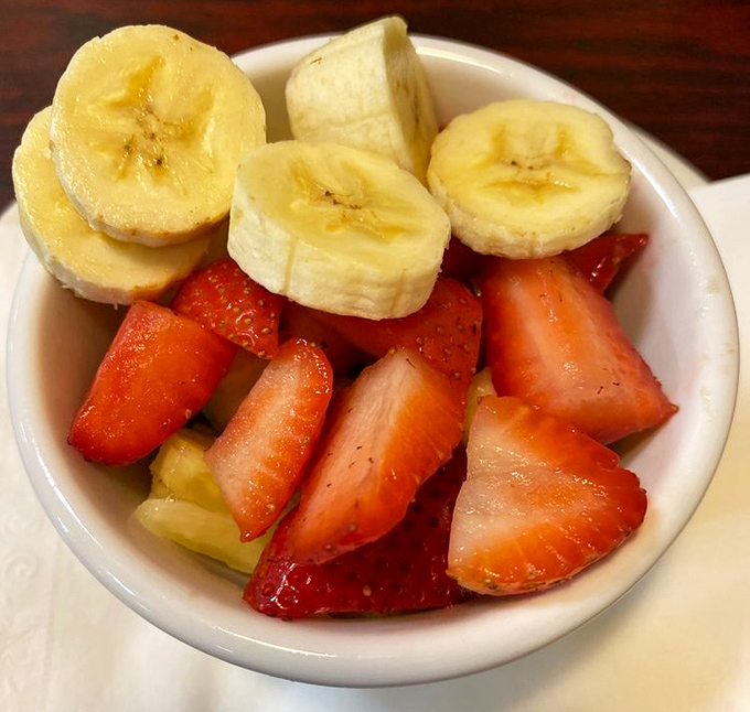 Nature's candy in a bowl. These fresh strawberries and bananas are what your doctor imagined when she said "eat more fruit."