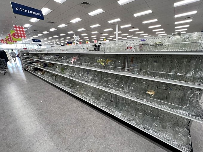 Glassware for days! From everyday tumblers to "fancy company is coming" crystal, these shelves hold liquid-containing possibilities for every occasion.
