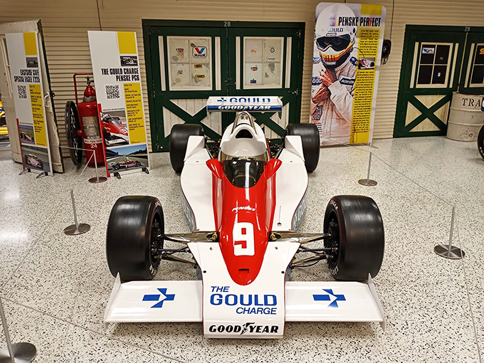 The Gould Charge #9 exemplifies the clean, purposeful design philosophy that made Team Penske the Yankees of motorsport&mdash;both admired and feared.