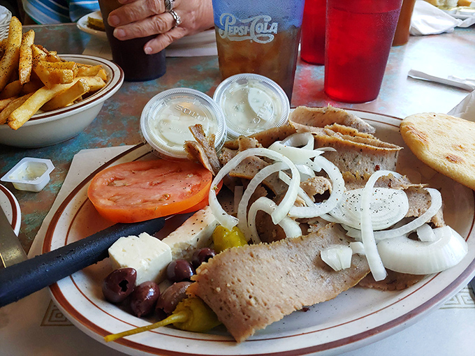 The Greek influence shows up deliciously on this gyro plate. Pennsylvania might be Dutch country, but this Mediterranean flair proves good taste knows no borders.
