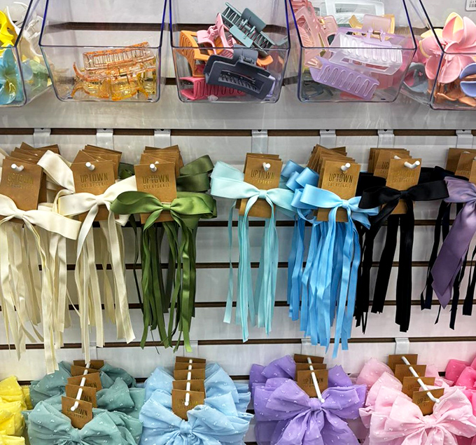 Hair accessories in every pastel hue imaginable. These ribbons and bows could turn even a bad hair day into a fashion statement.