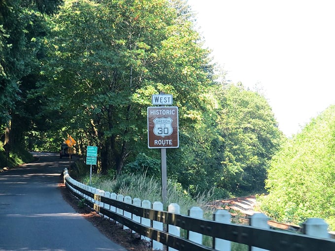 The Historic Route 30 sign stands as a humble reminder that the best journeys often follow paths laid down by visionaries from another era.