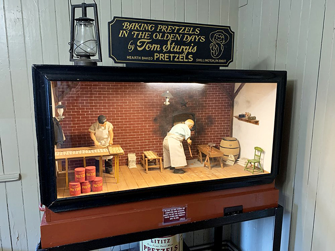 This miniature diorama captures pretzel-making traditions of yesteryear, when bakers wore white and pretzels were serious business&mdash;not just airport impulse buys.