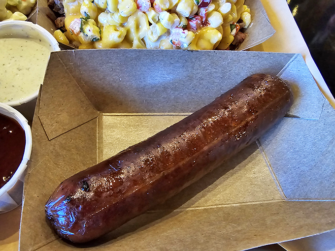This isn't your ballpark hot dog&mdash;it's a smoky, seasoned sausage that graduated with honors from BBQ University.