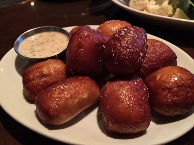 Pretzel bites so golden and perfect they deserve their own trophy, with dipping sauce as the acceptance speech.