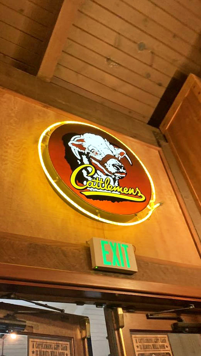 The glowing Cattlemens sign inside isn't just illumination&mdash;it's a beacon guiding you toward your carnivorous destiny.