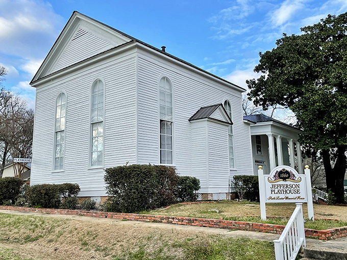 The Jefferson Playhouse brings culture to small-town Texas in a building that looks like it was plucked straight from a Norman Rockwell painting.
