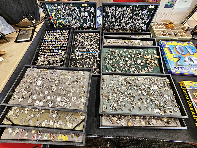 Vintage jewelry displays sparkle with stories from decades when accessories were investments, not impulses.