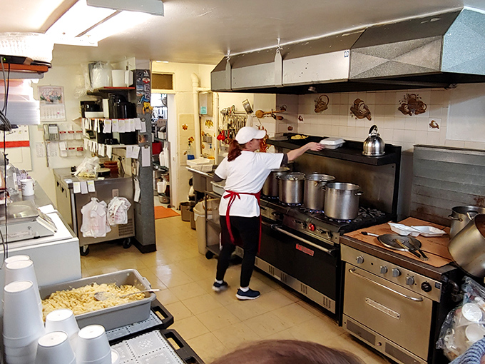 Where the magic happens: Small kitchen, big flavors. Each pierogi is handcrafted with techniques passed down through generations.