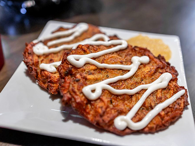 Crispy latkes that would make your bubbe proud &ndash; golden, crunchy, and begging for that dollop of sour cream.