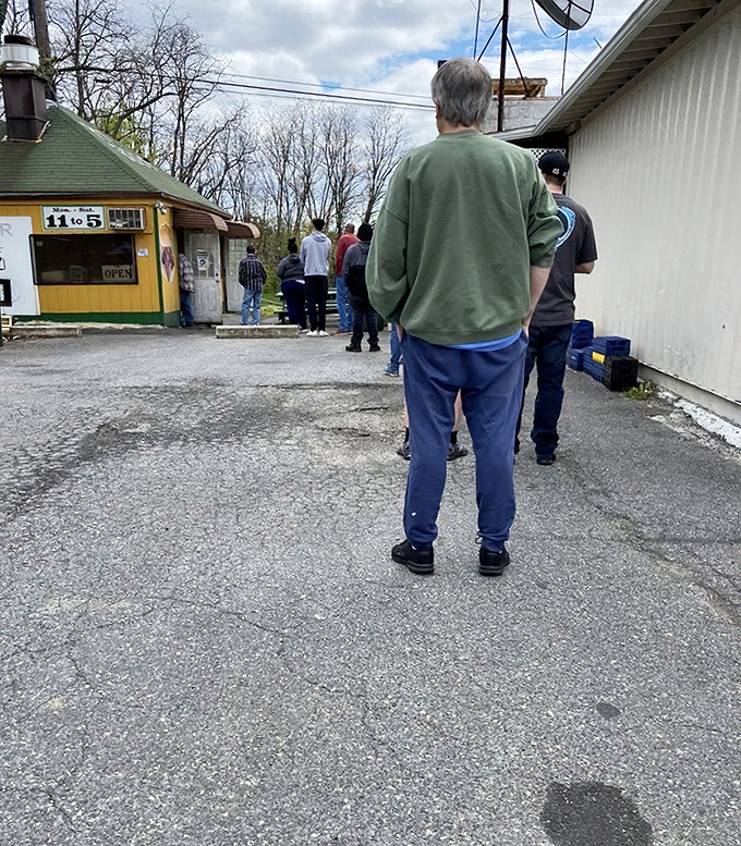 The line that forms when word gets out about truly exceptional pit beef sandwiches.