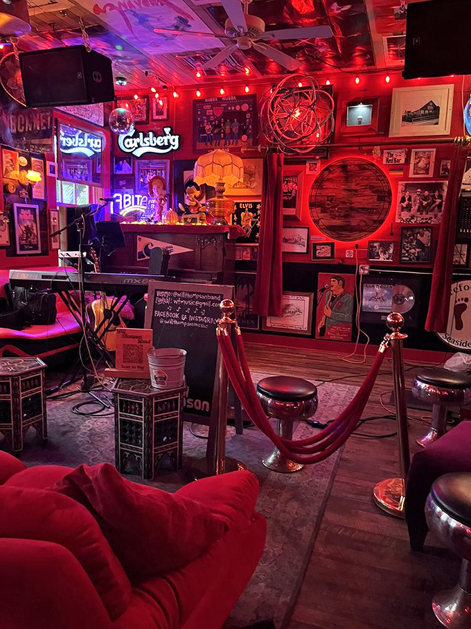 The stage area glows with possibility, where local musicians create the soundtrack for memorable meals and "remember when" stories for years to come.