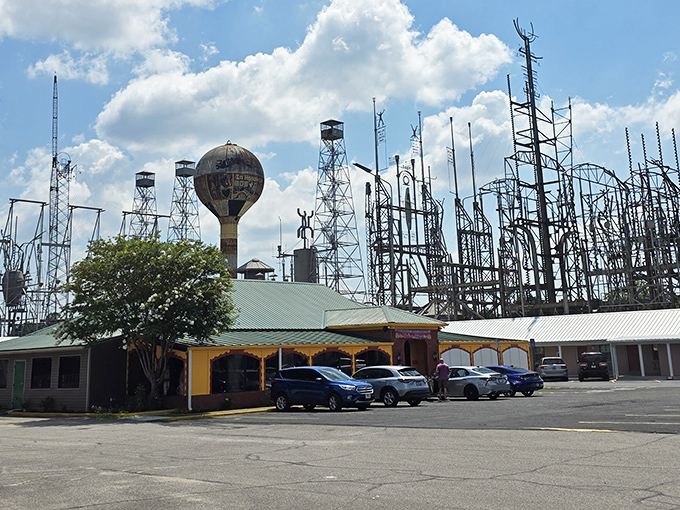 The Mindfield dominates the Brownsville skyline, a testament to one person's vision becoming a community landmark.