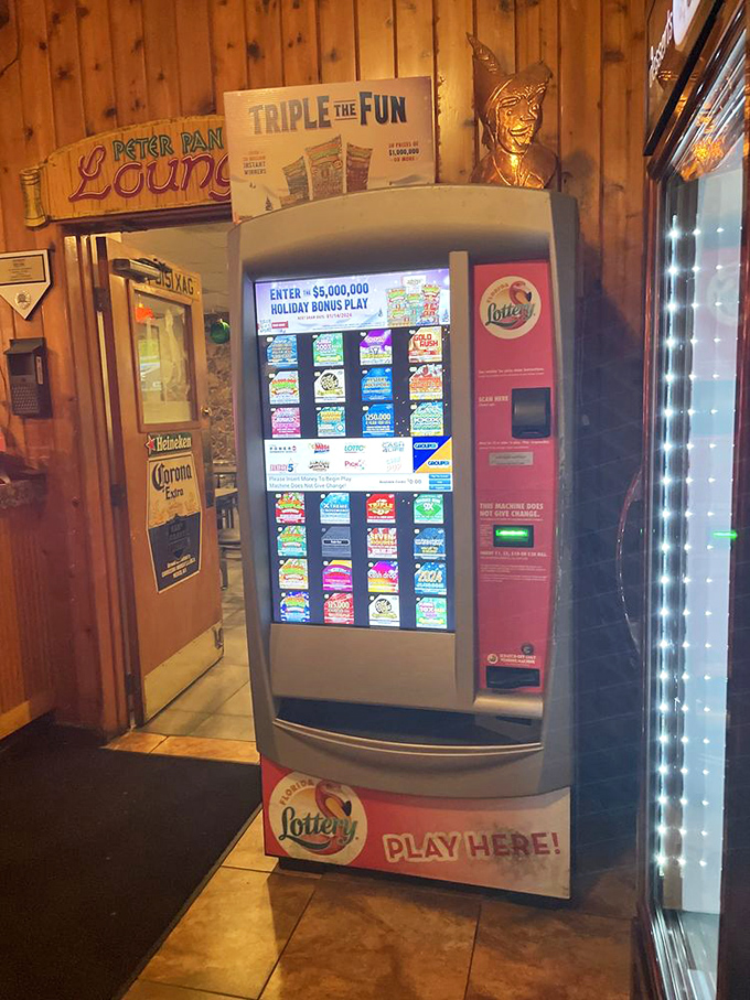 Even the lottery machine seems to say, "Sure, you could win millions, but you've already hit the jackpot by finding this diner."