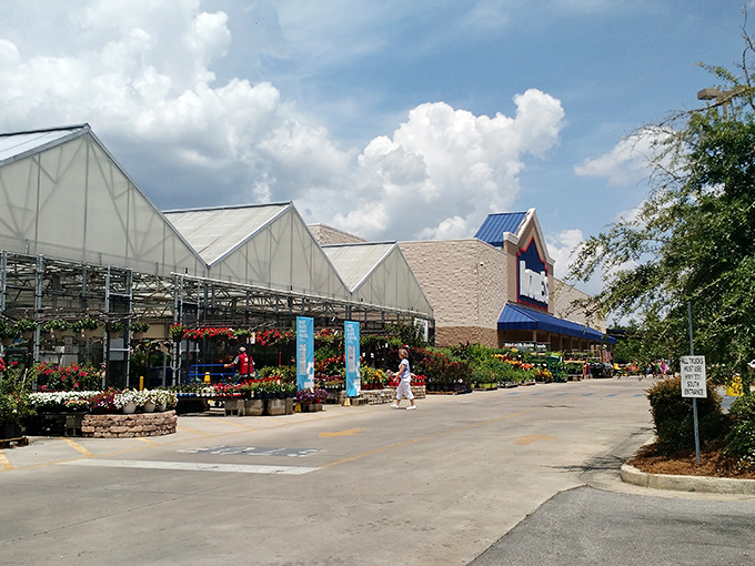Even the garden center embraces DeFuniak's "more is more" approach to greenery. A floral wonderland where thumbs turn greener by proximity.