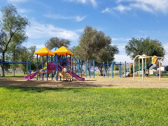 Luckie Park sprawls under endless sky, where kids play and adults remember what it's like to have that much energy.