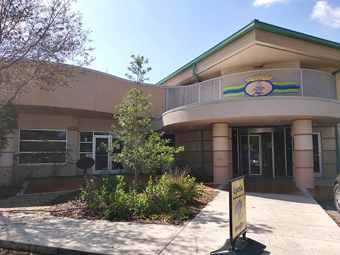 Deltona's natural side offers a glimpse of pre-development Florida. The building's architecture blends with the landscape rather than dominating it.