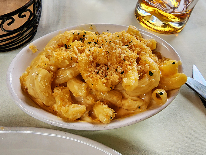 Mac and cheese that's achieved the perfect balance between childhood comfort and grown-up sophistication. Nostalgia never tasted so good.