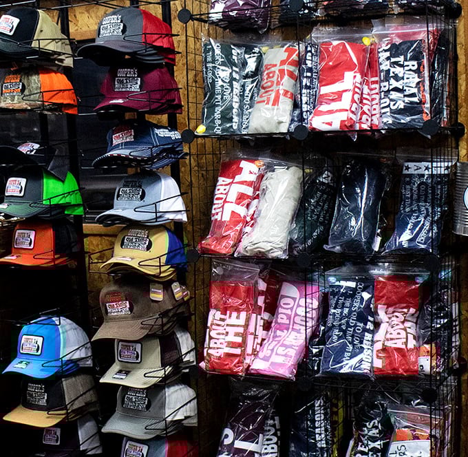 Cooper's merchandise&mdash;because sometimes a T-shirt is the only way to prove to skeptical friends back home that yes, the barbecue was actually that good.