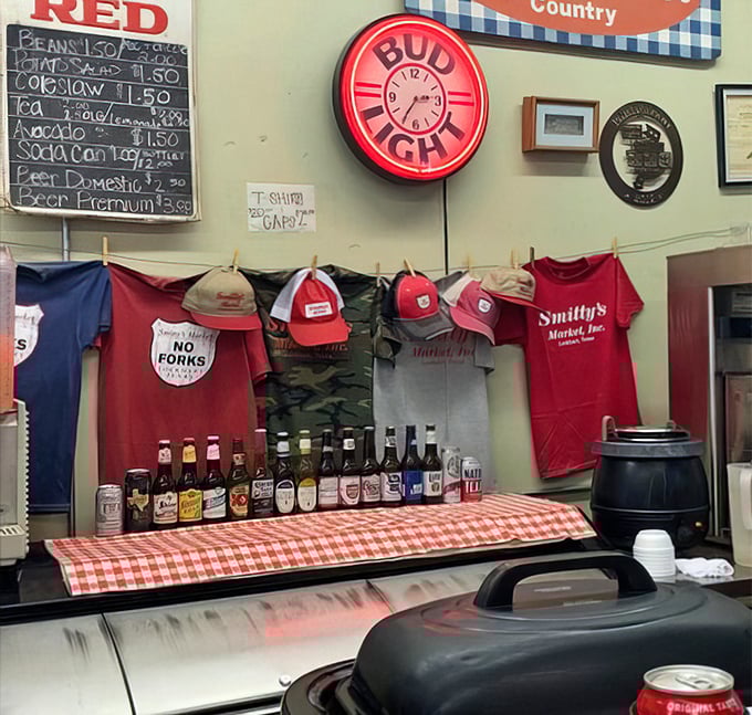 Grab some Smitty's gear to prove you survived the ultimate Texas barbecue pilgrimage experience.