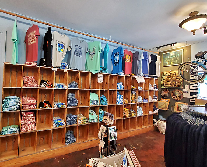The merchandise corner offers the rare souvenir that won't end up in next year's garage sale&mdash;Blue Heaven shirts are vacation bragging rights you can wear.