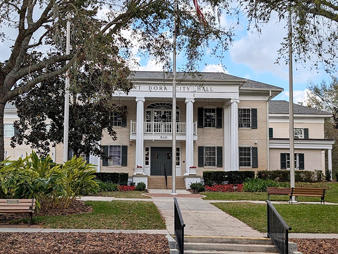 Mount Dora's stately City Hall stands as a testament to small-town governance, where local politics still involves actual neighbors talking to each other.