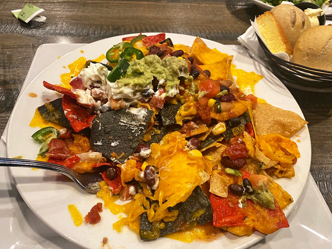 Nachos that require a strategy session before eating&mdash;each chip a delivery vehicle for maximum flavor payload.
