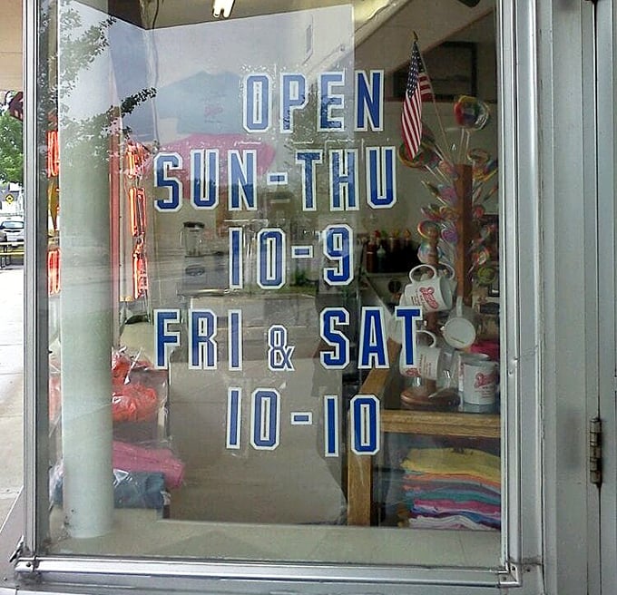 The hours posted on the door are more than just information—they're the schedule for happiness in Baldwin. Plan accordingly.