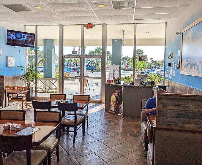 Morning light streams through windows as diners contemplate life's most important question: sweet or savory?