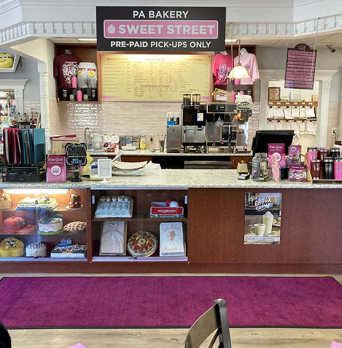 The "Sweet Street" counter promises a one-way ticket to flavor town, with coffee and treats that make Monday mornings actually bearable.