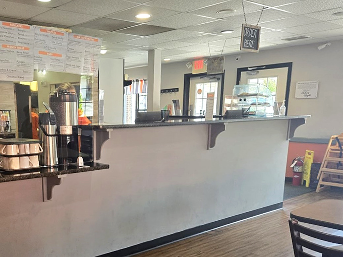 Where breakfast dreams begin&mdash;the order counter at Ida's. Simple, efficient, and the gateway to waffle paradise. No fancy frills needed.