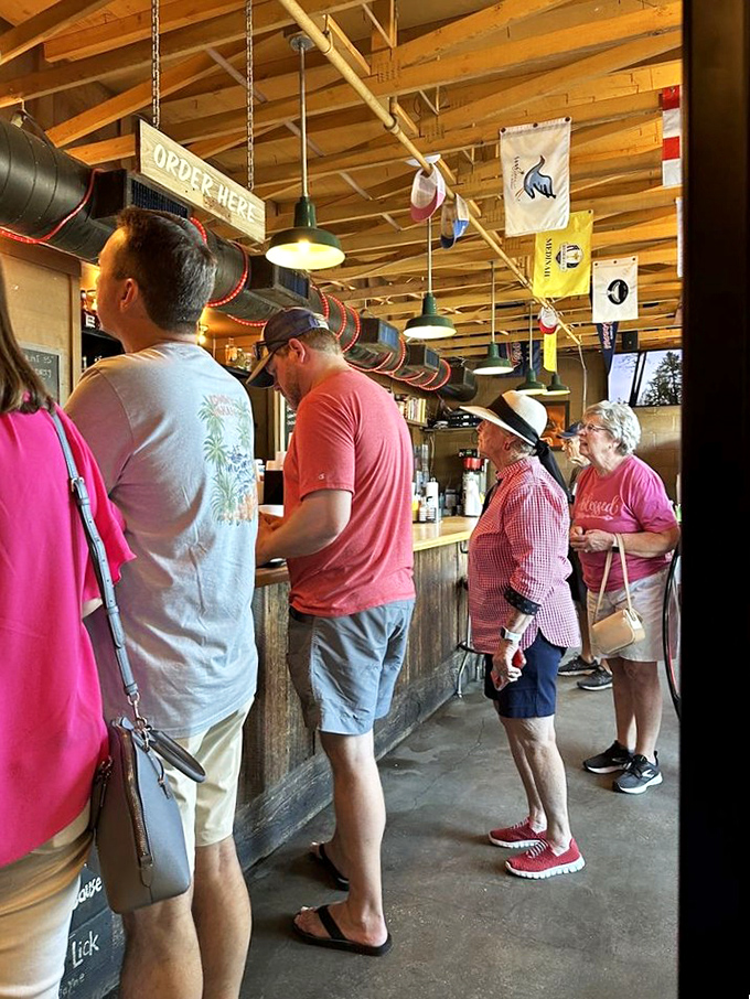 The line forms for a reason. These folks know that patience isn't just a virtue—it's the price of admission to barbecue heaven.