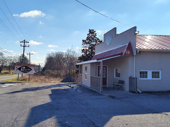 From this angle, you can almost smell the biscuits baking. The modest entrance belies the extraordinary food experience waiting inside.