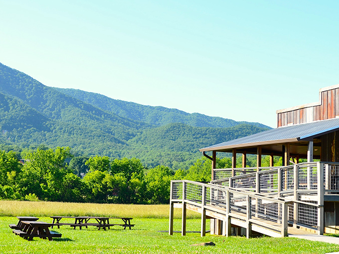 Outdoor seating with Smoky Mountain views&mdash;because sometimes the only thing that can improve great food is great scenery to match.