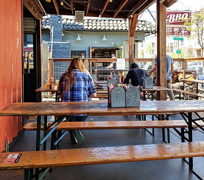 The outdoor seating area: casual, communal, and constantly filled with the happy murmurs of people experiencing meat nirvana.