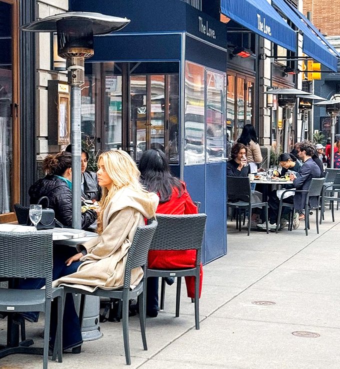 Sidewalk dining that captures Philadelphia's urban energy while creating an intimate bubble for conversation. The best of both worlds.