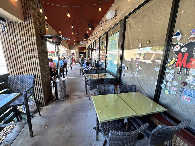 Outdoor seating extends the tropical dining experience under Florida's perpetually perfect weather for leisurely meals.