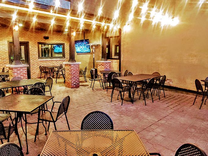 The outdoor patio offers a more casual vibe where summer evenings stretch as long as the conversations over after-dinner drinks.