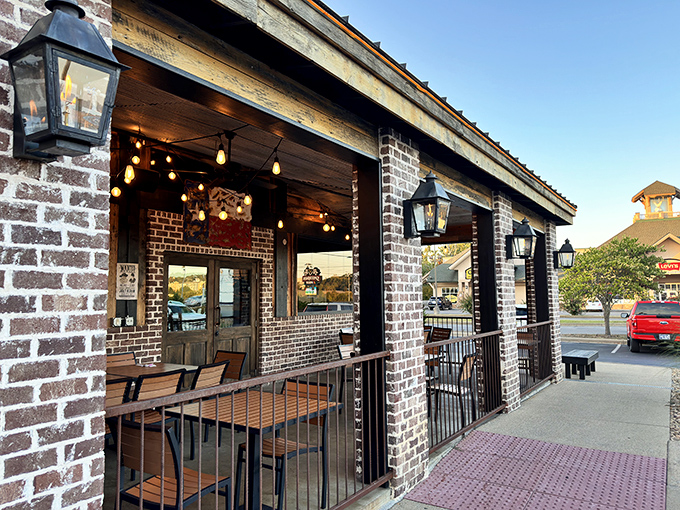 The outdoor seating area offers fresh air with your fresh cuts&mdash;perfect for those evenings when the Tennessee sky puts on a show alongside your dinner.