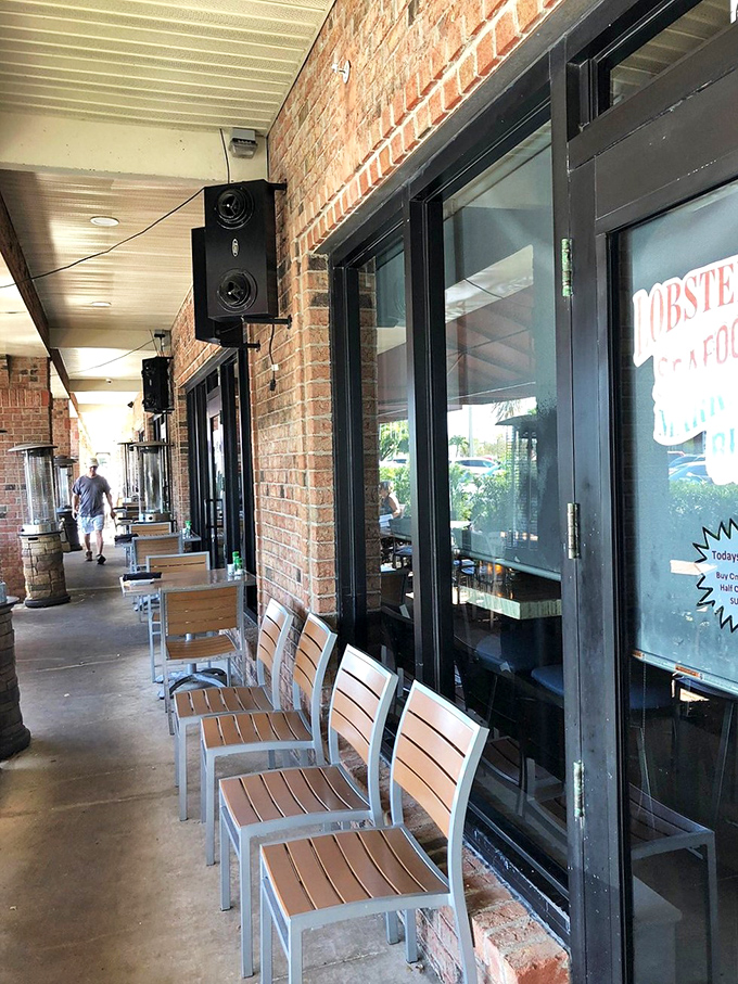 Outdoor seating for those who prefer their sea breeze real rather than just implied by the menu's oceanic offerings.