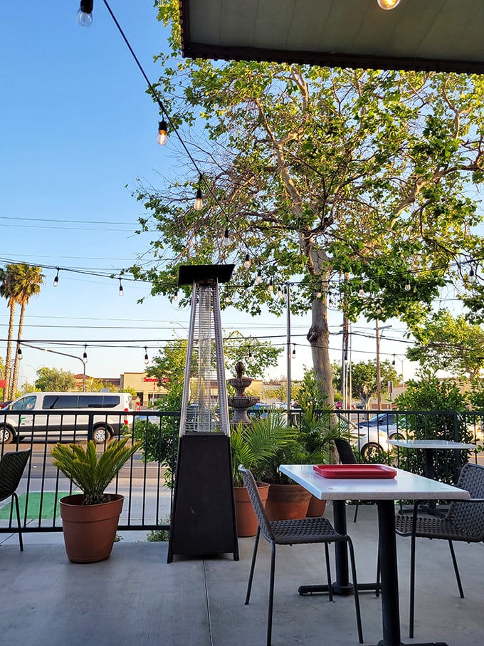 California sunshine and Mexican flavors &ndash; a match made in heaven. This outdoor seating area offers the perfect stage for your torta's grand performance.
