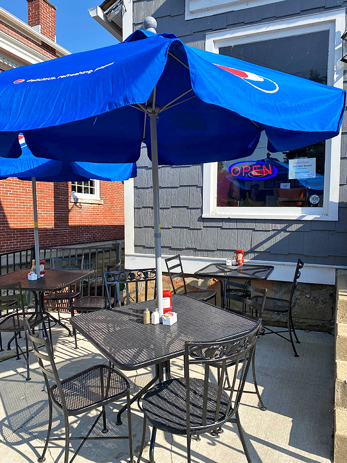 Outdoor seating lets you savor exceptional meals while soaking up small-town charm and fresh Ohio air.